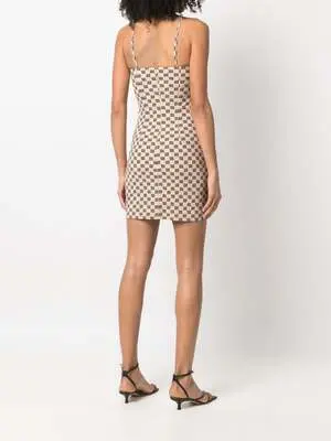 MISBHV Monogram-print Mini Dress - Neutrals