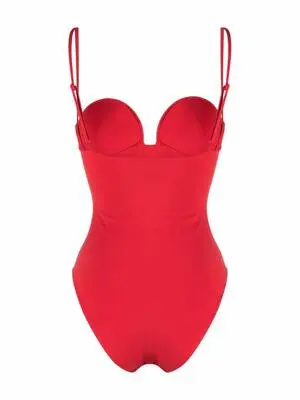 Magda Butrym Retro Bustier Swimsuit - Red
