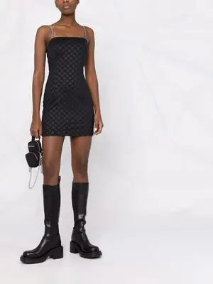 MISBHV Monogram Chain-link Strap Mini Dress - Black