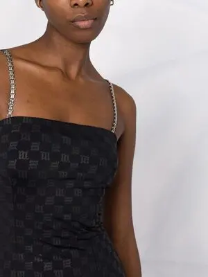 MISBHV Monogram Chain-link Strap Mini Dress - Black