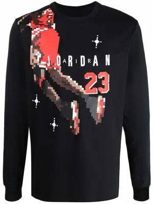 Nike Graphic-print Long-sleeve T-shirt - Black