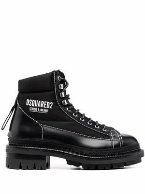 Dsquared2 Paneled Lace-up Ankle Boots