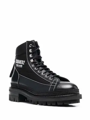 Dsquared2 Paneled Lace-up Ankle Boots