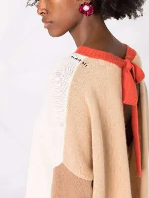 Marni Rear Tie-fastening Jumper - Neutrals