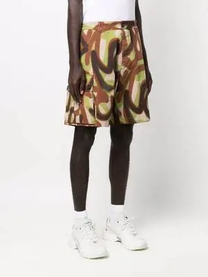 Dsquared2 Spray-paint Cargo Shorts - Neutrals