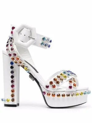Philipp Plein Crystal-embellished Sandals - White