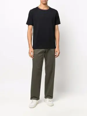 Paul Smith Stripe-trim Organic Cotton T-shirt - Black