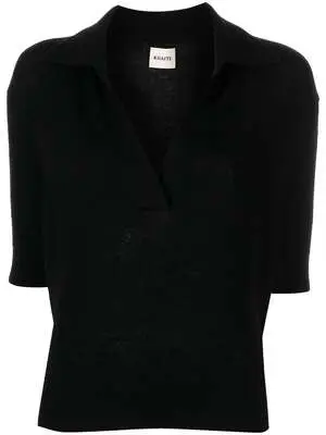Khaite Short-sleeved Cashmere Polo Top