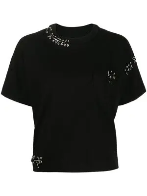 Sacai Piercing Crew-neck Cotton T-shirt