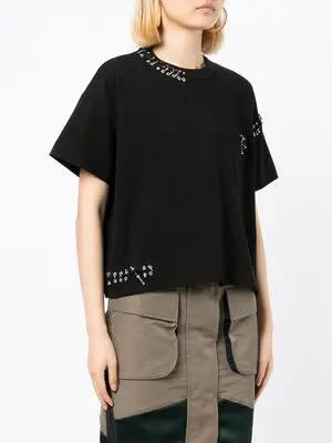 Sacai Piercing Crew-neck Cotton T-shirt