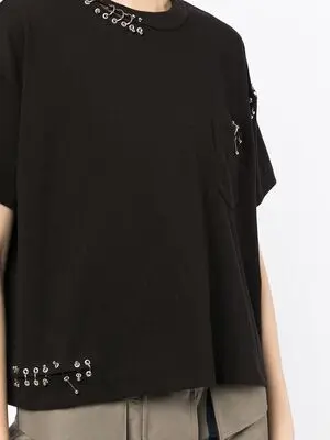Sacai Piercing Crew-neck Cotton T-shirt
