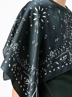 Sacai Bandana-Detail Cotton T-Shirt - Green | Editorialist