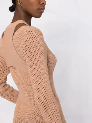 ANDREĀDAMO Knitted Midi Dress - Neutrals