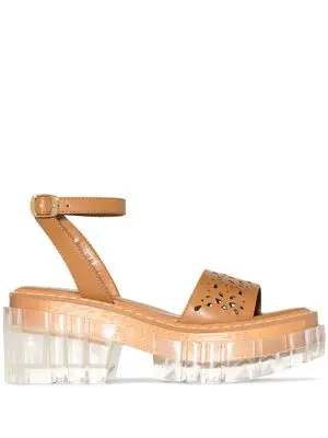 Stella McCartney Emilie Perforated Detail Platform Sandals