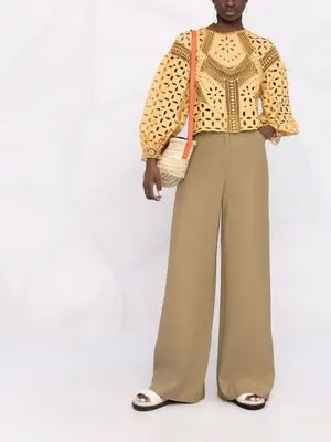 Alberta Ferretti High-waisted Wide-leg Trousers