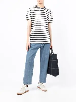 Sunspel Striped Crew-neck T-shirt - White