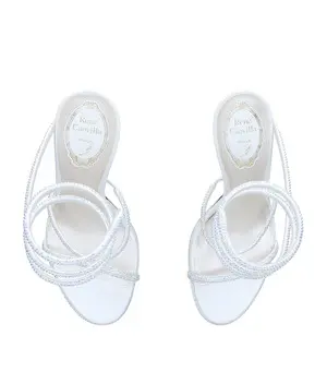 Rene Caovilla Embellished Cleo 105 Sandals - White