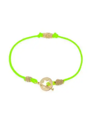 Luis Morais 14k Gold & Braided Cord Bracelet - Green