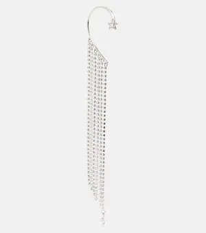 JIMMY CHOO Crystal-embellished Single Ear Cuff - Silver