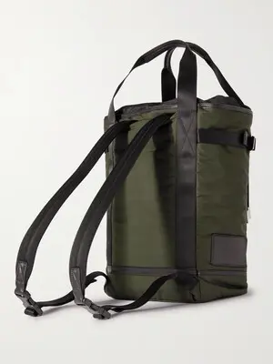 Mulberry Leather-trimmed Padded Recycled Nylon Backpack