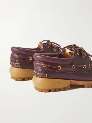 Visvim Wallace Deck-Folk Leather Boat Shoes - Burgundy | Editorialist