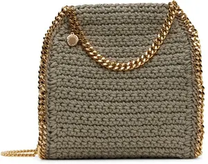 Stella McCartney Stella McCartney Grey Crochet Mini Falabella Shoulder Bag - 2802 Taupe