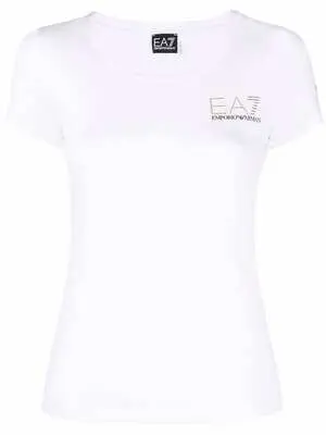 EA7 Logo-print Short-sleeved T-shirt - White