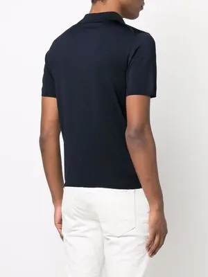 Sandro Short-sleeve Knitted Polo Shirt - Blue