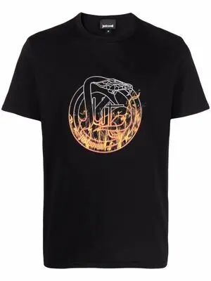 Just Cavalli Graphic Print T-shirt - Black