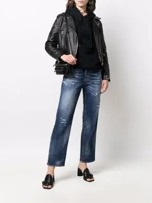 Dsquared2 Distressed High-waisted Jeans
