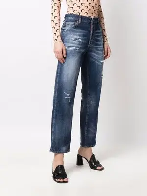 Dsquared2 Distressed High-waisted Jeans