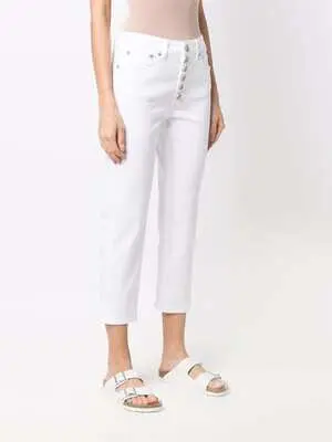 DONDUP Cropped Denim Jeans - White