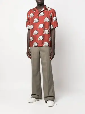 Amiri Skull-print Silk Shirt - Red