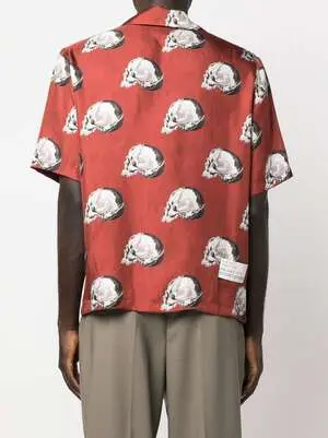Amiri Skull-print Silk Shirt - Red