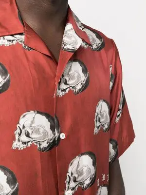 Amiri Skull-print Silk Shirt - Red