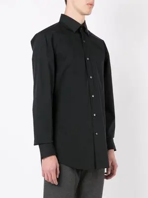 BOSS Curved-hem Button-down Shirt