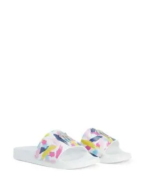 GIUSEPPE ZANOTTI Brett Brushstroke-print Slides - White