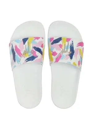 GIUSEPPE ZANOTTI Brett Brushstroke-print Slides - White