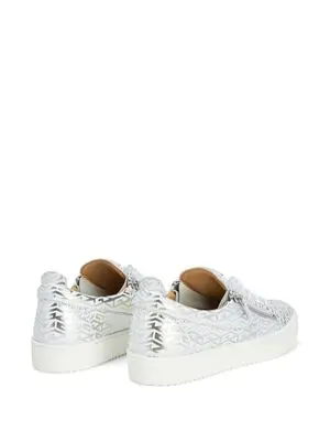 GIUSEPPE ZANOTTI Gail Monogram Sneakers - Silver