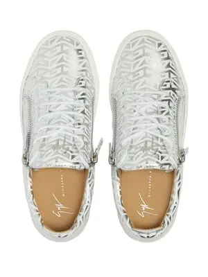 GIUSEPPE ZANOTTI Gail Monogram Sneakers - Silver