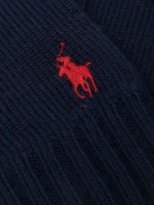 Polo Ralph Lauren Logo-embroidered Wool Gloves - Blue