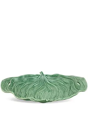 BORDALLO PINHEIRO Folhas' Striped Platter - Green