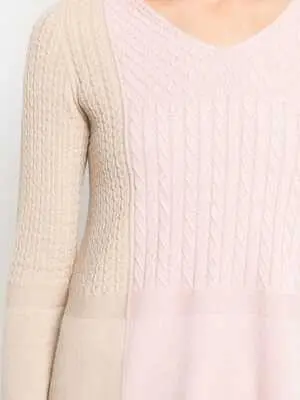 D.exterior Colour-block Cable-knit Jumper