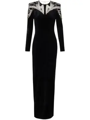 Balmain Sequin-embellished Open-back Gown