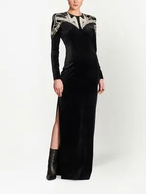 Balmain Sequin-embellished Open-back Gown