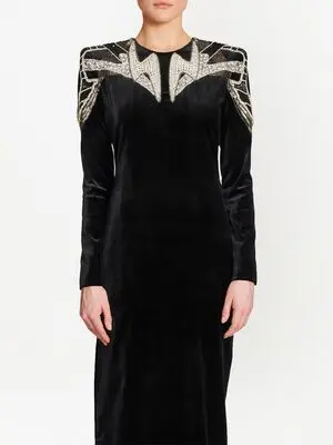 Balmain Sequin-embellished Open-back Gown