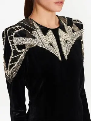 Balmain Sequin-embellished Open-back Gown