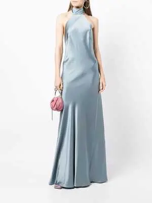 Michelle Mason Backless Gown - Blue