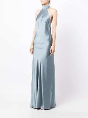 Michelle Mason Backless Gown - Blue