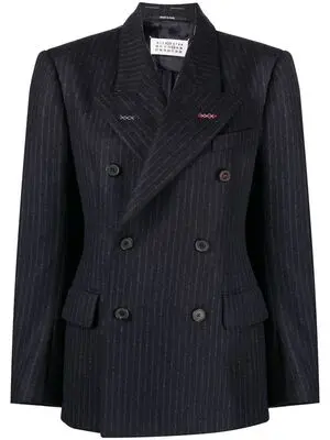 MAISON MARGIELA Pinstripe Double-breasted Wool Blazer